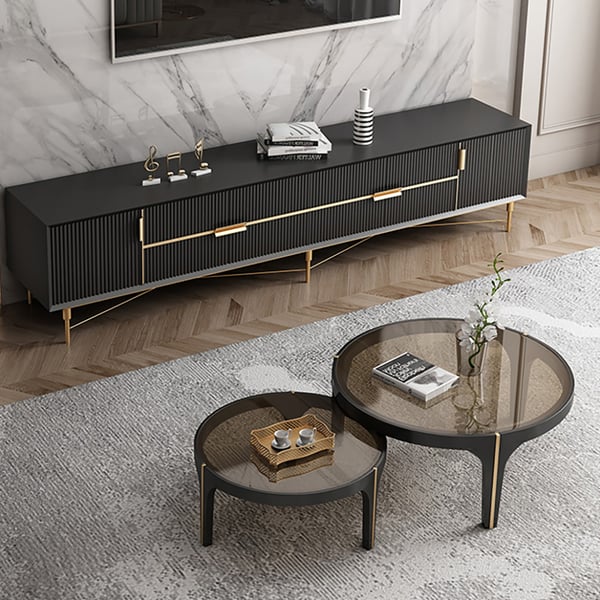 Modern & Light Luxury TV Stand & Coffee Table with Drawers | Homary