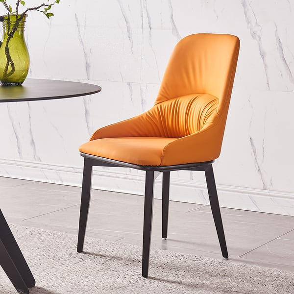 Modern Upholstered Orange Dining Chair Set of 2 | Homary UK