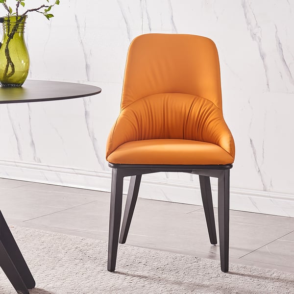 Modern Upholstered Orange Dining Chair Set of 2 | Homary UK