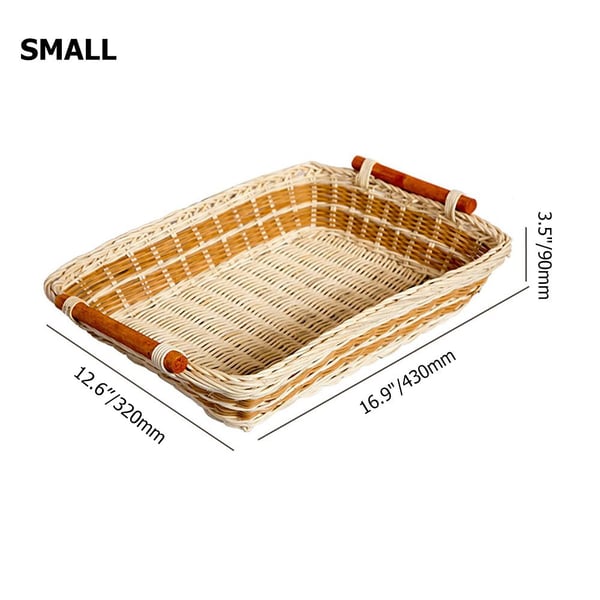 Farmhouse Straw Plaited Tray Desk Organiser in Rattan | Homary AU