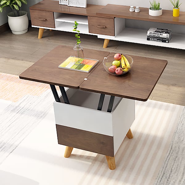 Table basse extensible à dessus relevable avec rangement multifonction ...