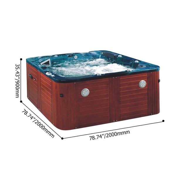 2000mm Square Outdoor Acrylic Hot Bath 49-Jet Suitable for 5 Person ...