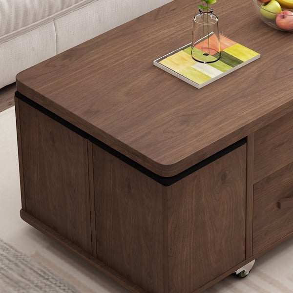 Contemporary Extendable Multifunctional Coffee Table with Storages ...