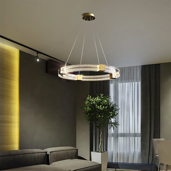 Modern Minimalist Ring Acrylic Chandelier Light with Adjustable Cables ...