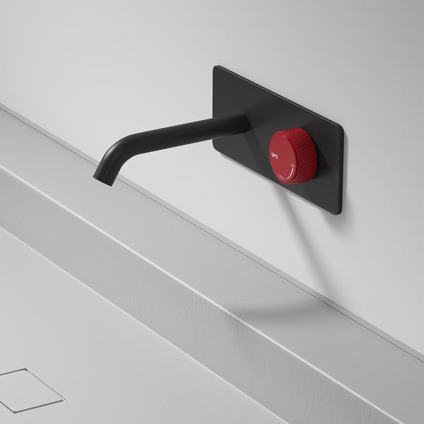Modern Wall-Mount Bathroom Mixer Tap with One Knob in Black & Red ...