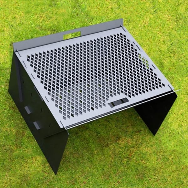 500mm Outdoor Modular Wood Burning Fire Pit Corten Steel in Black ...