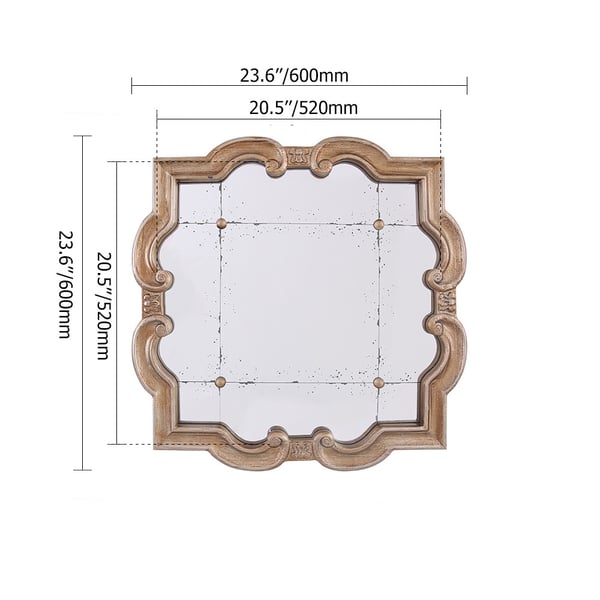 Vintage Carved Wood Wall Mirror Decorative Wall Art | Homary