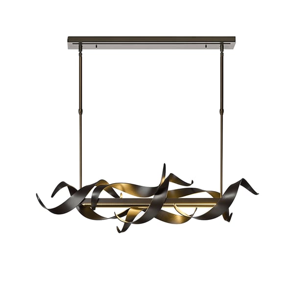 Postmodern Wavy Lines Black LED Kitchen Island Light | Homary