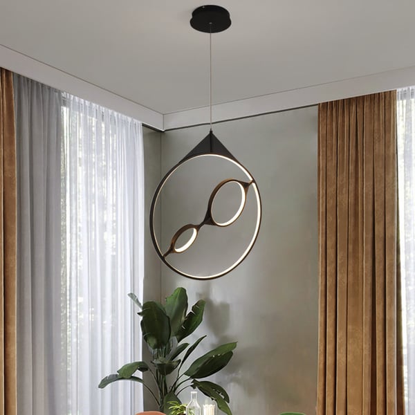 Suspension LED ronde artistique au design géométrique avec câble ...