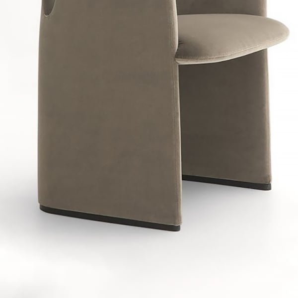 Modern Khaki Accent Chair with Velvet Upholstery & Solid Back | Homary UK
