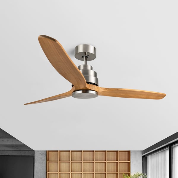 52" Ceiling Fan 3 Solid Wood Blade Included and 3 Speeds | Homary