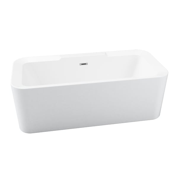 MicroSilk Acrylic Rectangular Bathtub in Glossy White | Homary