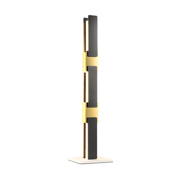 Modern Black & Gold LED Column Table Lamp for Bedroom & Living Room ...
