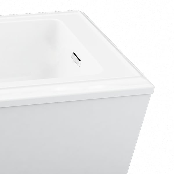 65'' MicroSilk Acrylic Freestanding Rectangular Bathtub in Glossy White ...