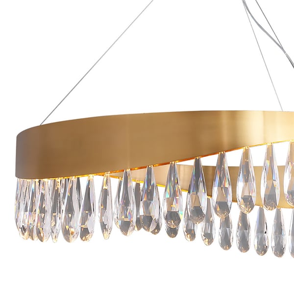 Modern Raindrop Crystal Dimmable LED Chandelier with Adjustable Cable ...