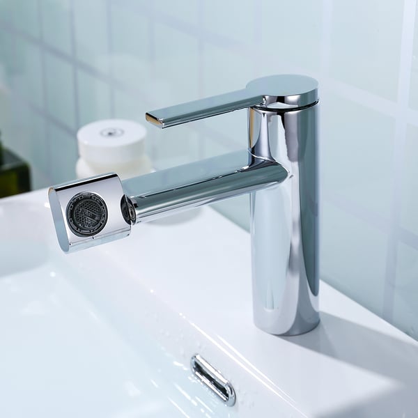 360° Rotate Spout Brass Bathroom Sink Faucet Single Handle in Chrome ...