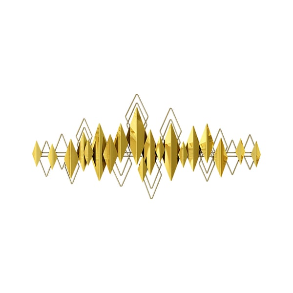 3D Luxury Geometric Metal Wall Decor with Overlapping Gold Rhombus | Homary