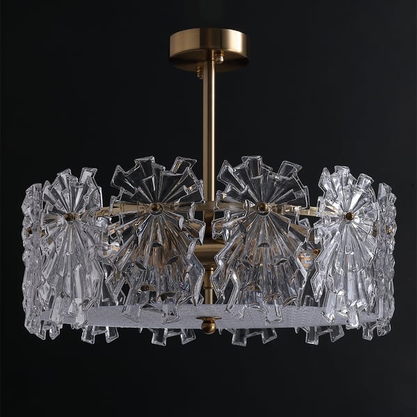Modern 4-Light Snowflake Glass Semi-Flush Mount Lighting | Homary UK