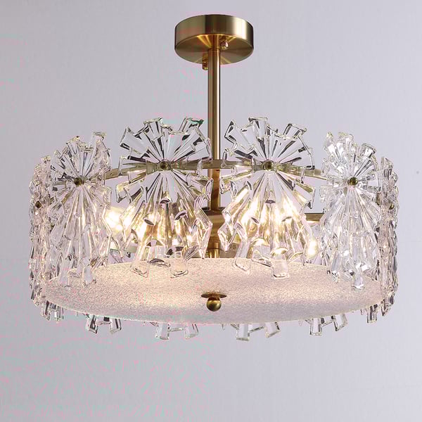Modern 4-Light Snowflake Glass Semi-Flush Mount Lighting | Homary UK
