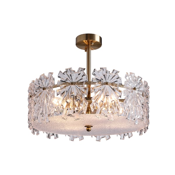 Modern 4-Light Snowflake Glass Semi-Flush Mount Lighting | Homary UK