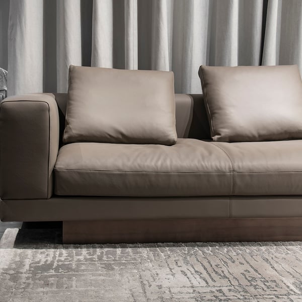 Modern Light Gray Leath-Aire Upholstered Sectional Sofa Modular Sofa ...