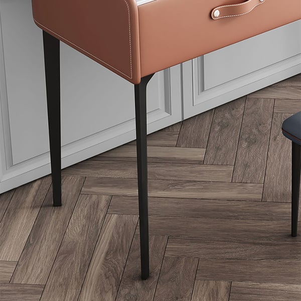 Contemporary Sintered Stone-top Orange Makeup Vanity Set with Stool ...