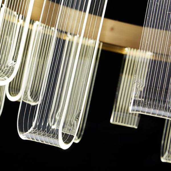 Contemporary Oval Glass LED Kitchen Island Light with Warm Light ...