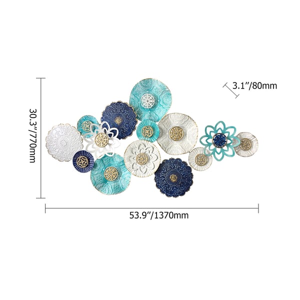 Modern Blooming Flowers Metal Wall Decor Home Hanging Art | Homary