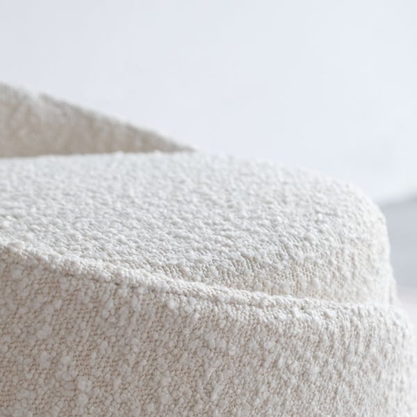 Free Shipping on Modern White Round Lamb Wool Vanity Stool with ...