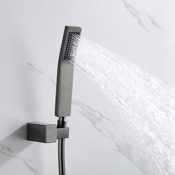 Exposed Gunmetal Wall-Mounted 3-Function Shower Set with Hand Shower ...