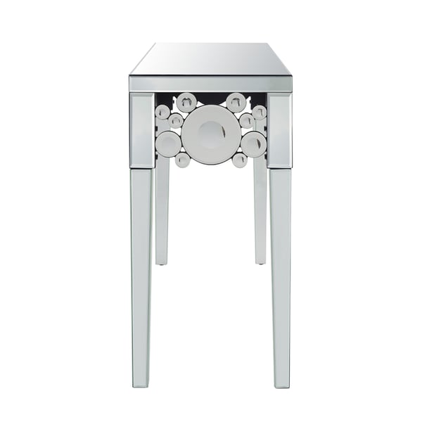 Modern Silver Glass Top Console Table Entryway Table for Living Room ...