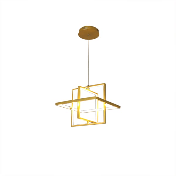 Gold Geometric LED Pendant Light with Adjustable Cables | Homary UK