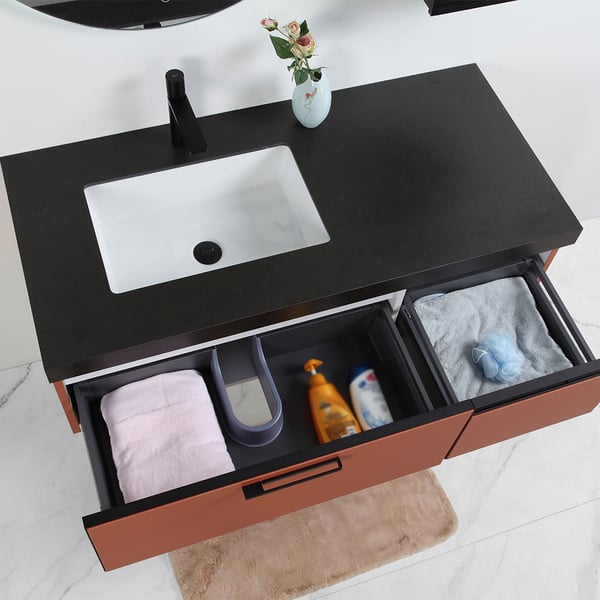 1000mm Floating Bathroom Vanity Top Single Integral Basin with 2 ...