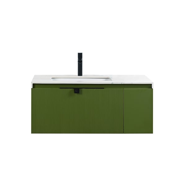 1000mm Floating Green Bathroom Vanity with Ceramic Integral Basin & One ...