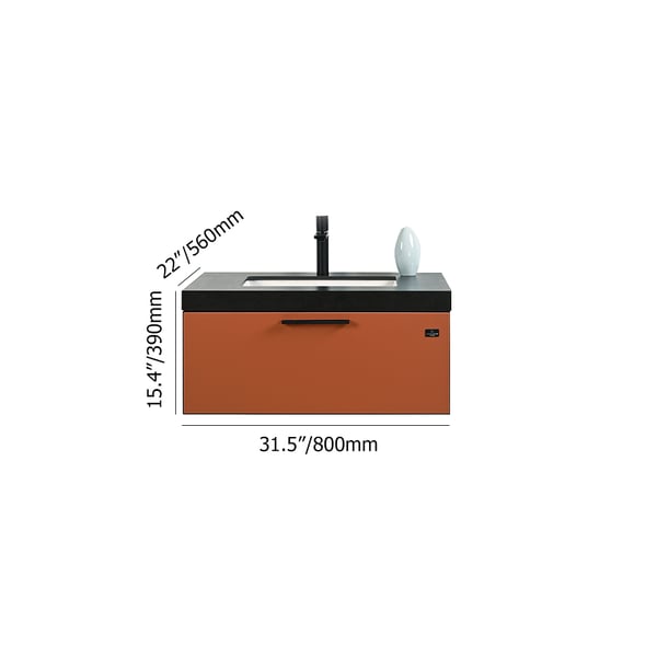 800mm Floating Bathroom Vanity Top Single Integral Basin with One ...