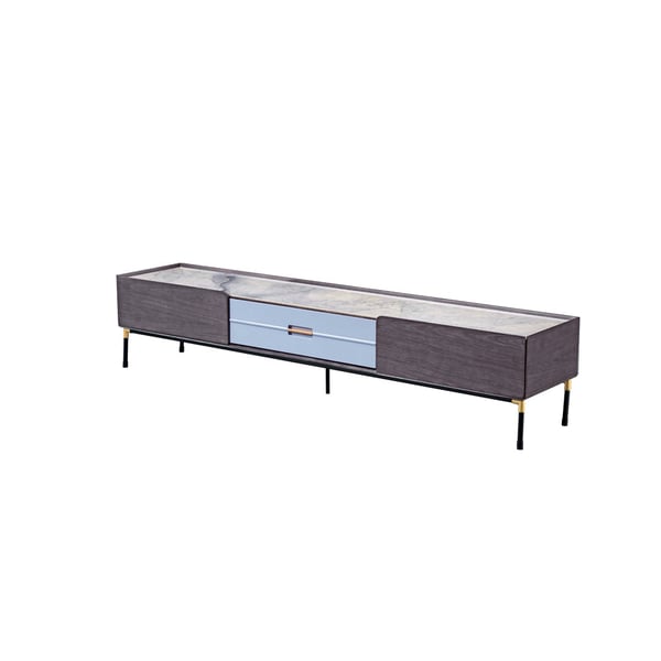 Modern TV Stand for 85 inch TVs with Sintered Stone Top & Drawers in ...