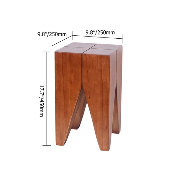 Rustic Walnut End Table Square Wooden Side Table | Homary