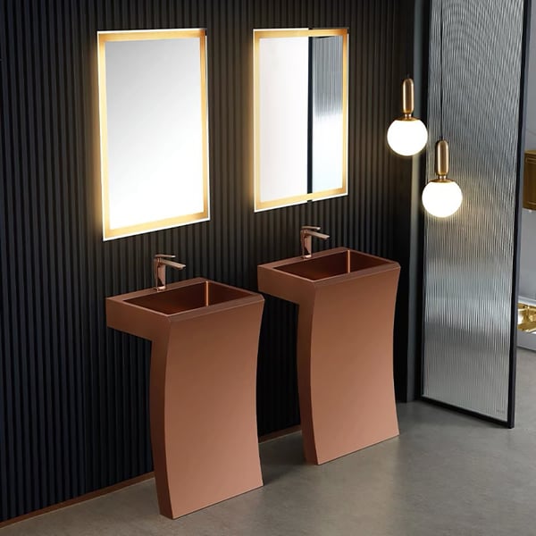 Rose Gold Luxury Stainless Steel Basin Pedestal Basin Freestanding ...