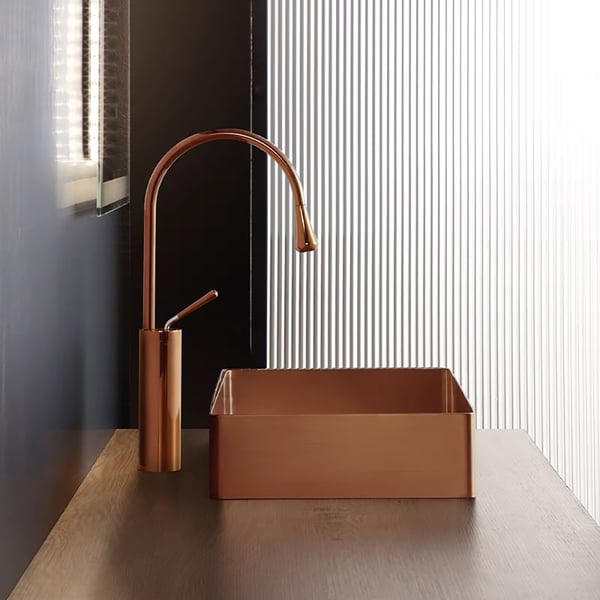 Contemporary Gold Rectangular Stainless Steel Countertop Basin Luxury ...