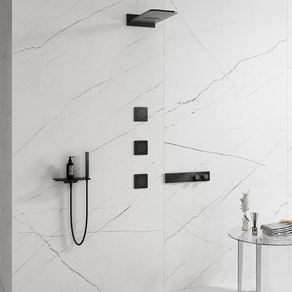 Système de douche cascade mural de 21 po à 4 fonctions avec douchette ...