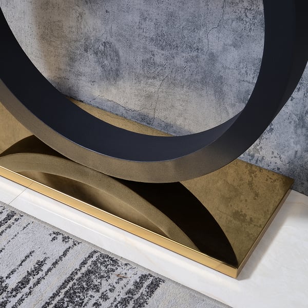 55” Post Modern Geometry Shaped Sintered Stone Top & Stainless Steel ...