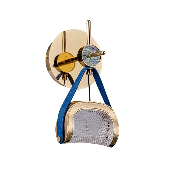 Modern 1-Light Gold LED Wall Sconce with Unique Clear Shade | Homary UK