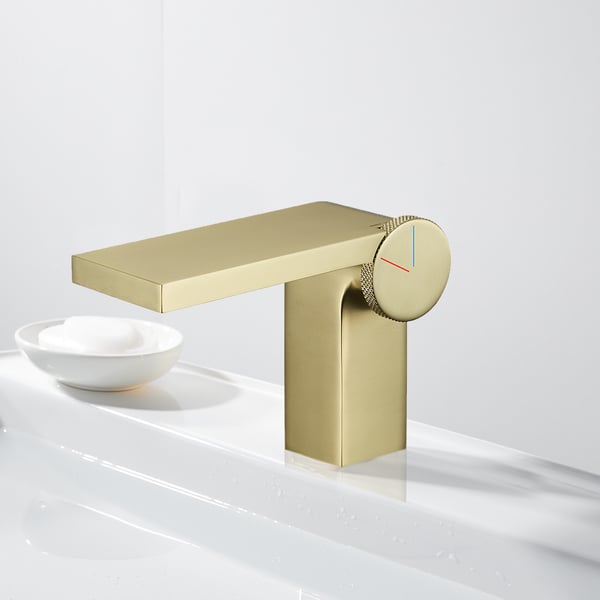Geometric Monobloc Waterfall Bathroom Basin Mixer Tap Solid Brass ...