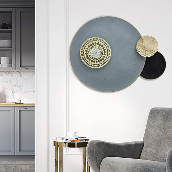 Unique Distressed Overlapping Rounds Decor Disk Lotus Leaf Wall Hanging ...