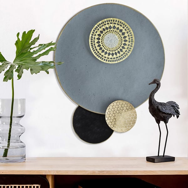 Unique Distressed Overlapping Rounds Decor Disk Lotus Leaf Wall Hanging ...