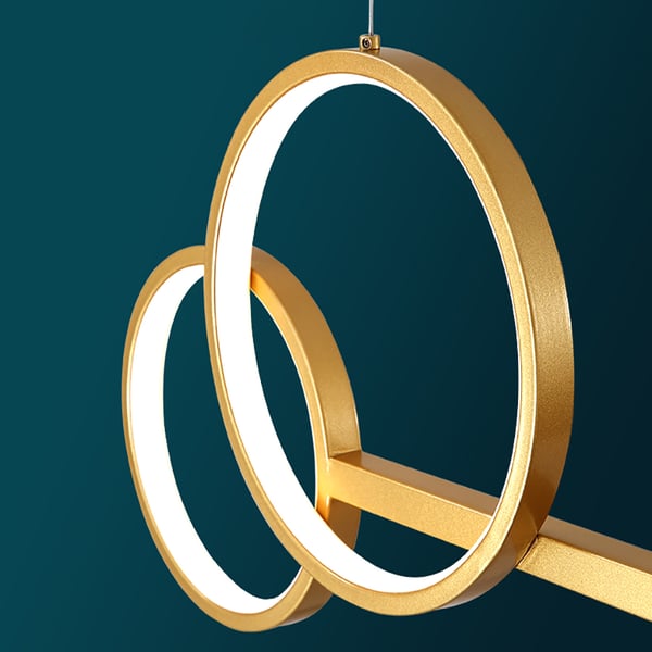 Modern Gold Linear LED Kitchen Island Light Glass Globe for Dining Room ...