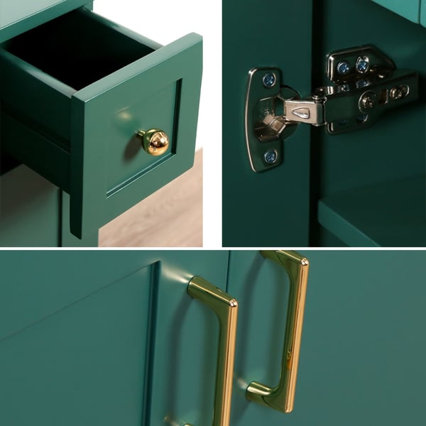 Green Shoe Storage Cabinet with Drawer Modern 4 Shelves Entryway Shoe ...