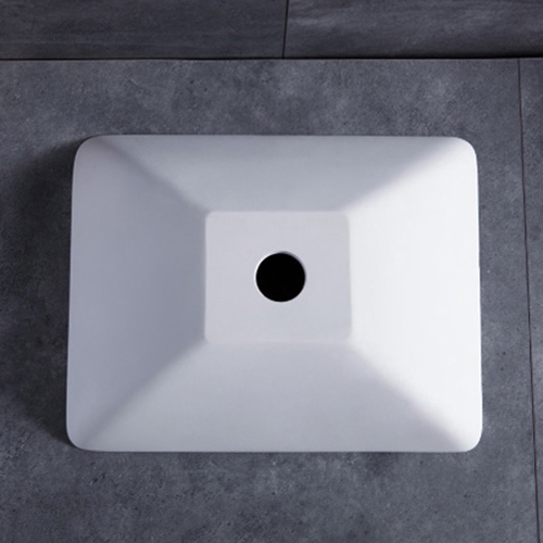 Contemporary Stone Resin Solid Surface Square Slope Vessel Sink ...