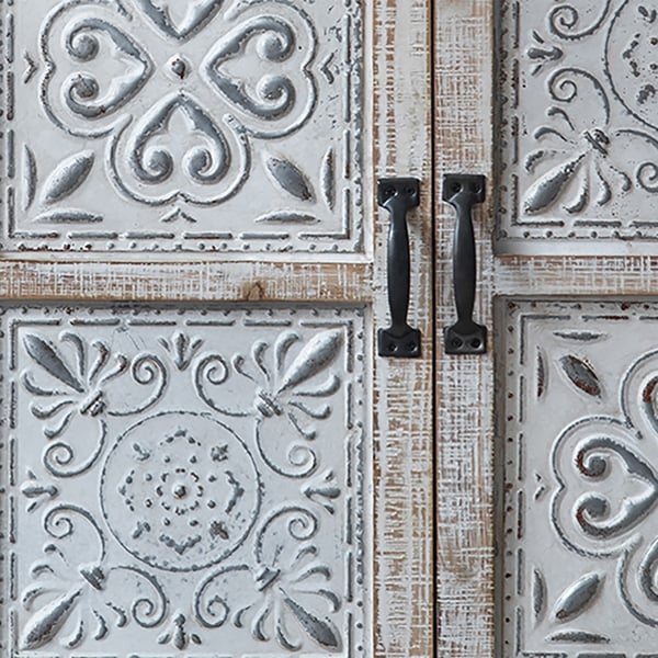 Distressed White Buffet Table with Storage 2 Doors & 1 Door | Homary UK