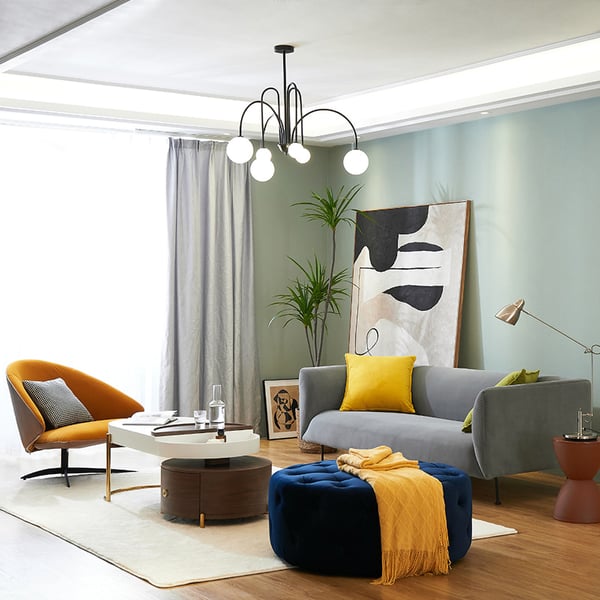 Modern Oval Nesting Coffee Table White&Walnut Coffee Table with Storage with Drawer | Homary